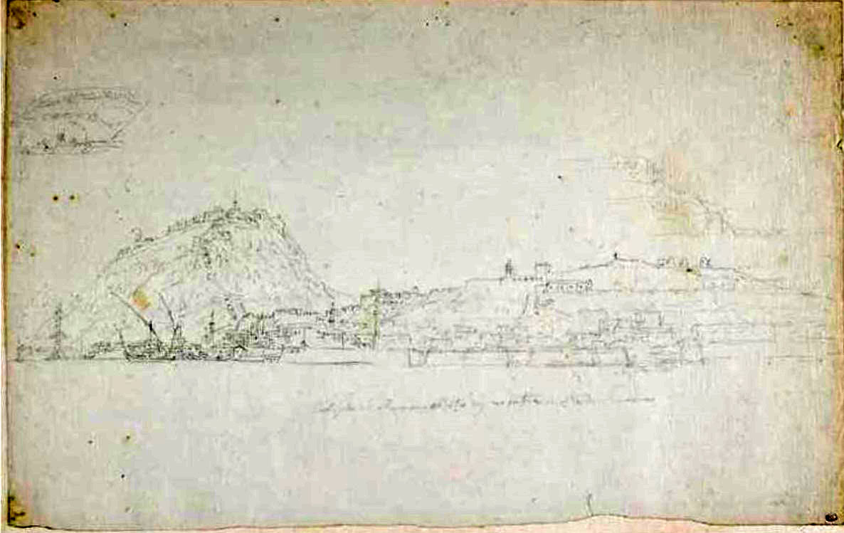 Πανοραμική άποψη της Άρτας σε σκίτσο του Louis–François Cassas, το 1780 ...